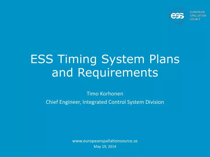 PPT - ESS Timing System Plans and Requirements PowerPoint Presentation ...
