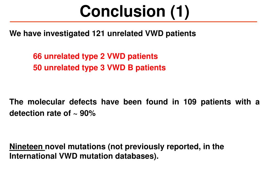 PPT - Molecular Genetics in the Von Willebrand disease PowerPoint ...