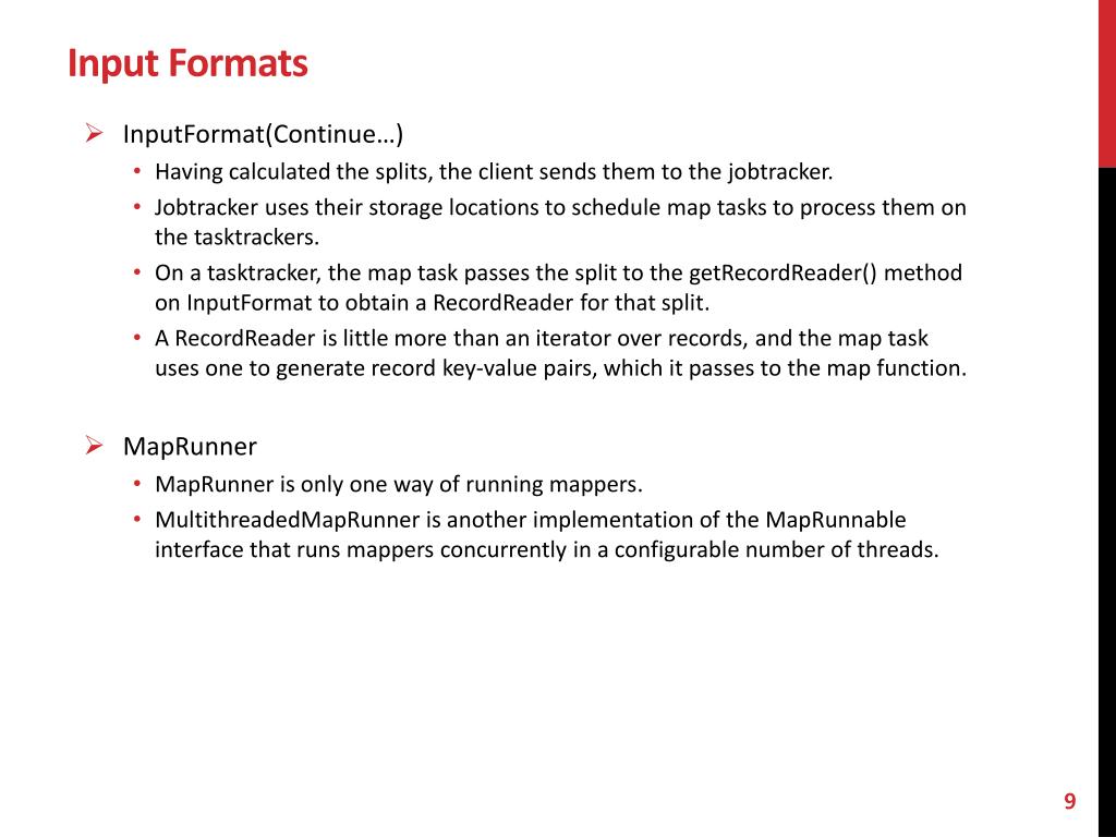 Ppt Distributed And Parallel Processing Technology Chapter7 Mapreduce Types And Formats