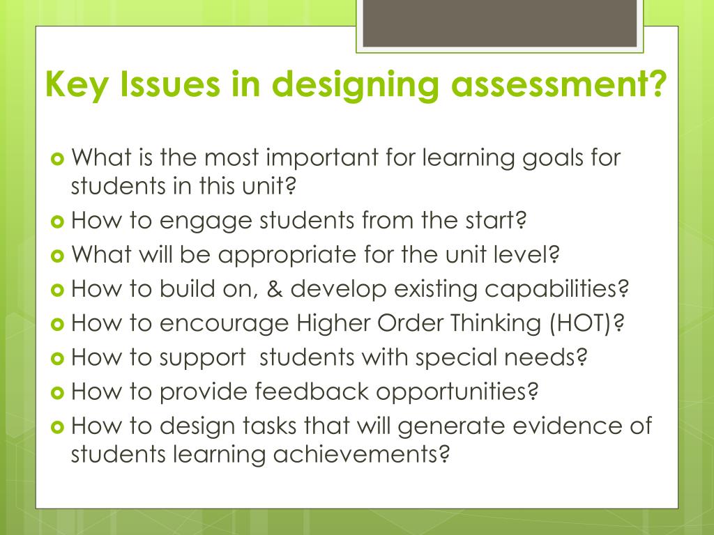 PPT - Designing Assessment: PowerPoint Presentation, free download - ID ...