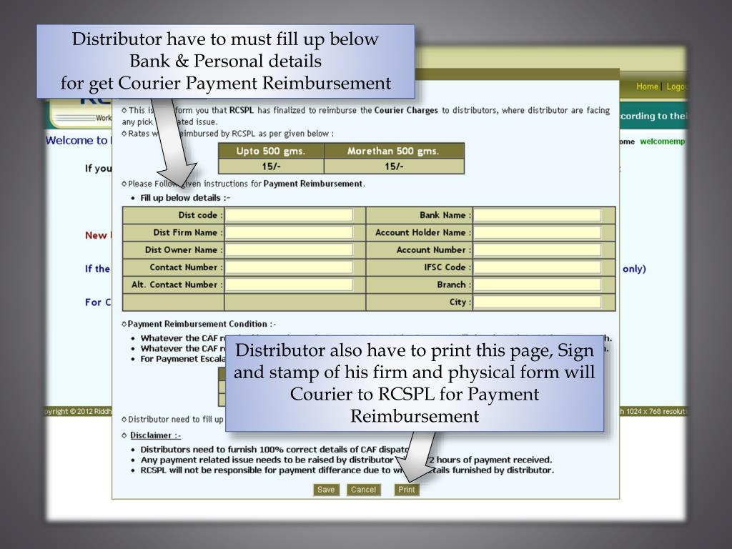 PPT - Distributor Bank Detail & POD Courier Details PowerPoint ...