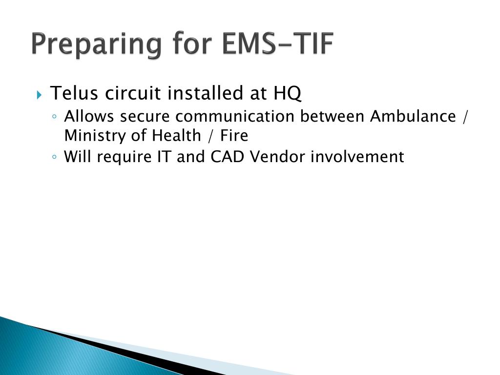 PPT - EMS-TIF Implementation Kitchener Fire Department Barrie Fire ...