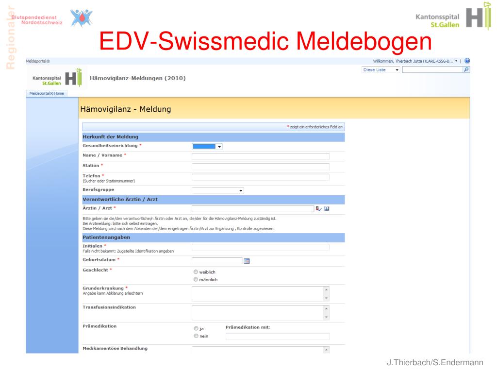 PPT - Aufbau eines Hämovigilanzsystems im Spital PowerPoint ...