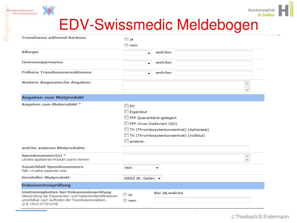 PPT - Aufbau eines Hämovigilanzsystems im Spital PowerPoint ...