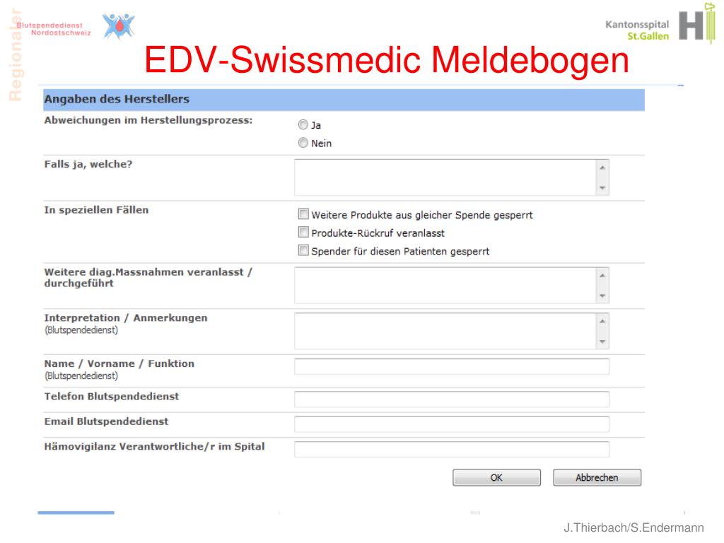 PPT - Aufbau eines Hämovigilanzsystems im Spital PowerPoint ...