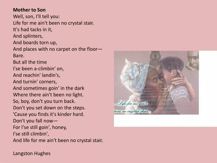 Langston Hughes Poems Mother To Son