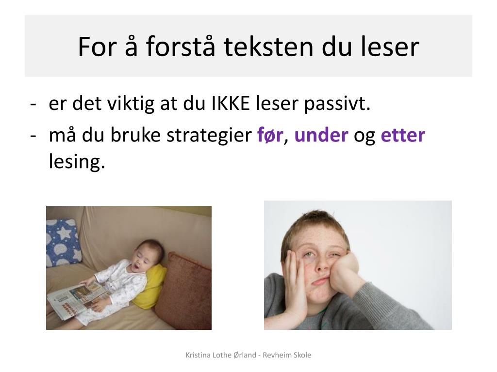PPT - TEKST + DEG + LESESTRATEGIER = DU L ÆRER PowerPoint Presentation ...