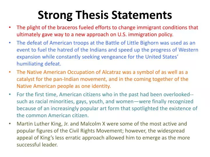 PPT - Strong Thesis Statements PowerPoint Presentation, free download ...