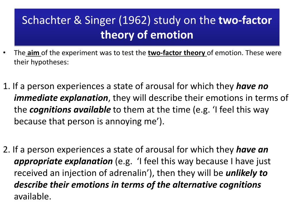 PPT - Schachter & Singer (1962) two-factor theory of emotion PowerPoint ... PPT - Schachter & Singer (1962) two-factor theory of emotion PowerPoint ...