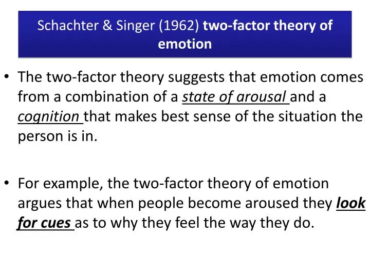 PPT - Schachter & Singer (1962) two-factor theory of emotion PowerPoint ... PPT - Schachter & Singer (1962) two-factor theory of emotion PowerPoint ...