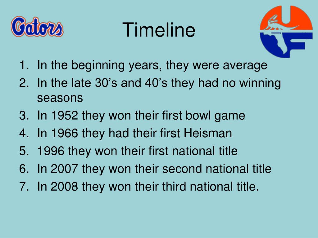 PPT - History of the Florida Gator Football Team PowerPoint ...