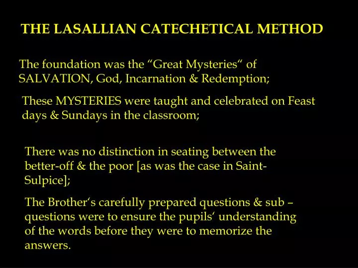 PPT - THE LASALLIAN CATECHETICAL METHOD PowerPoint Presentation, free ...