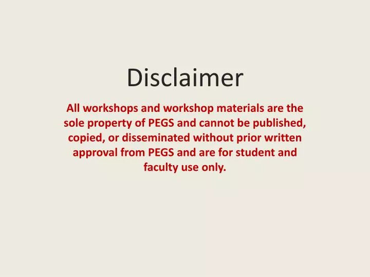 PPT - Disclaimer PowerPoint Presentation, free download - ID:2019028