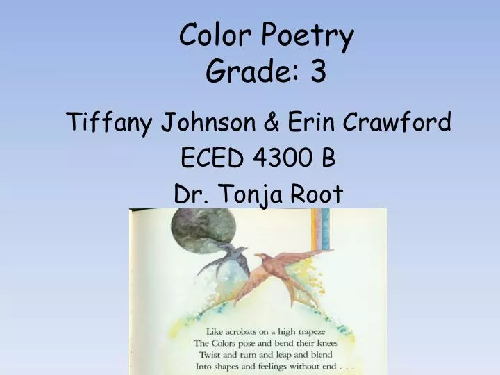 PPT - Color Poetry Grade: 3 PowerPoint Presentation, free download - ID ...