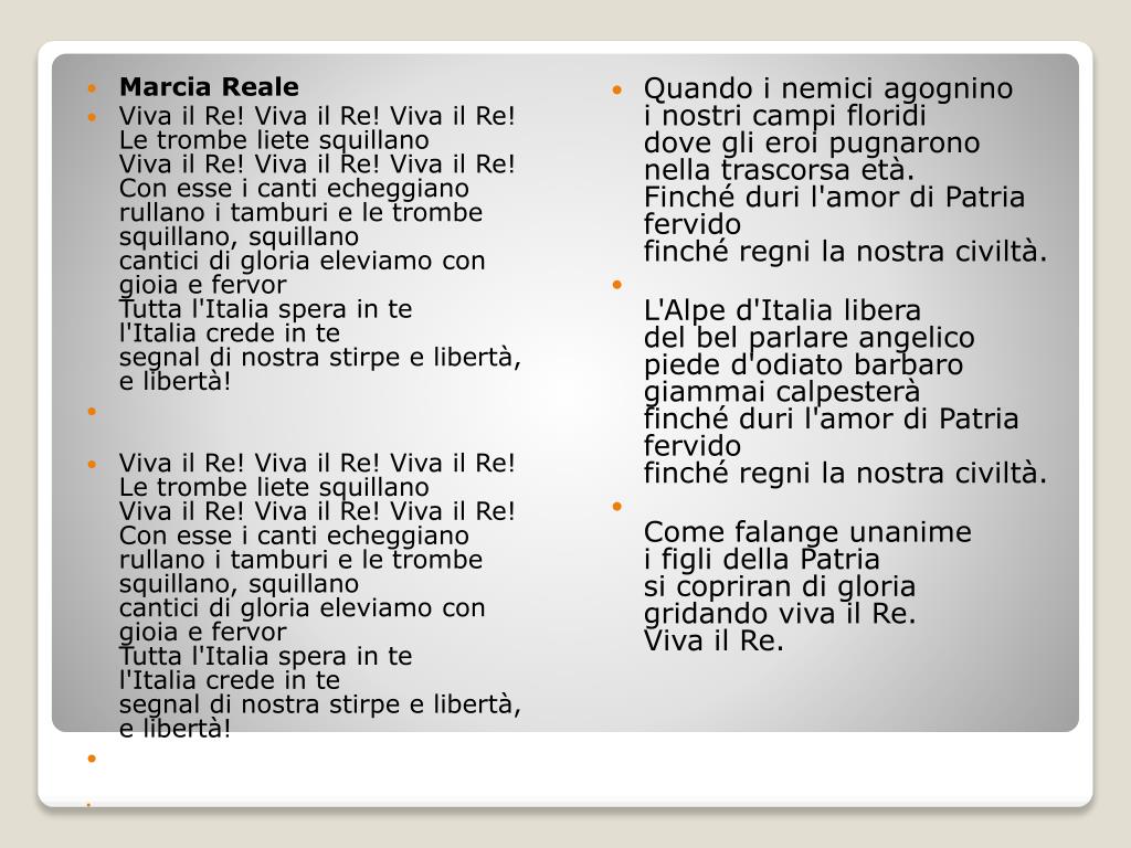 PPT - L’Inno Italiano : Il Canto Degli Italiani o L’Inno di Mameli o ...