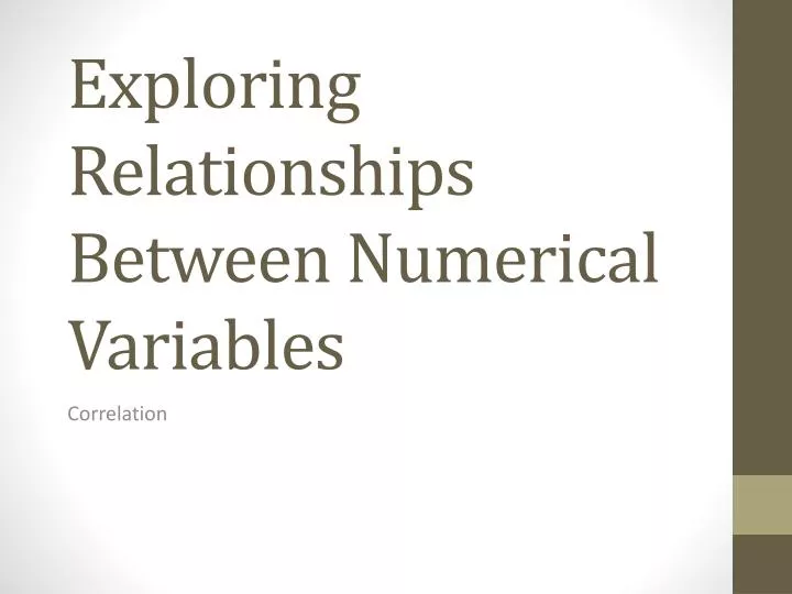 Ppt Exploring Relationships Between Numerical Variables Powerpoint 1497