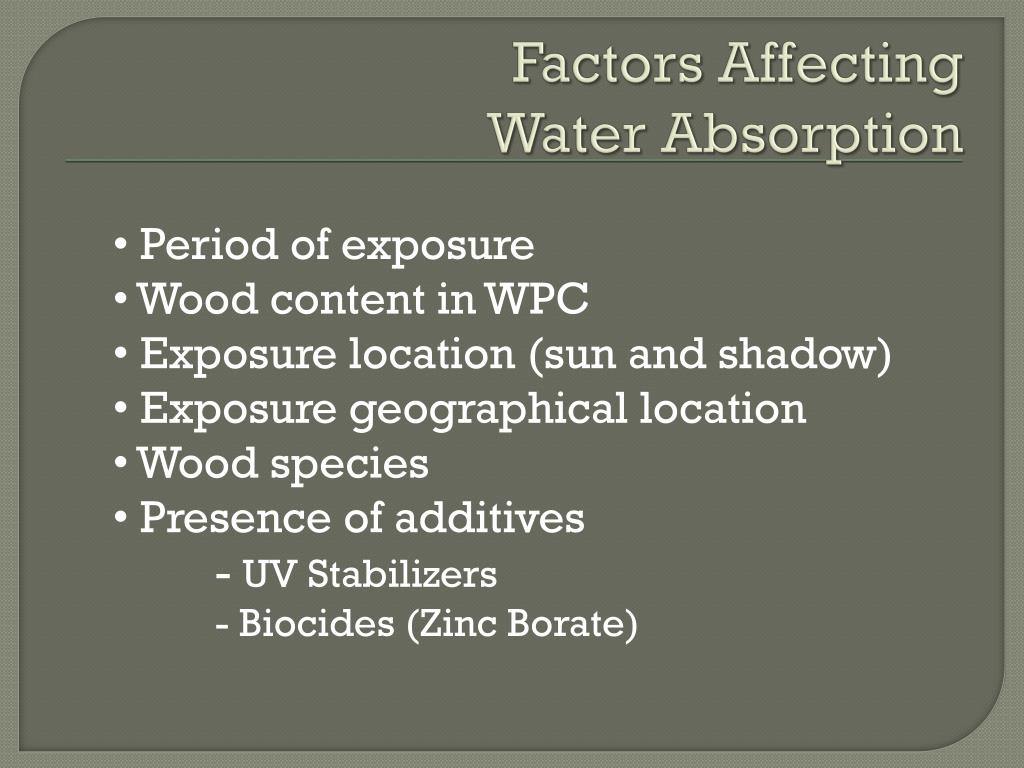 PPT - Water Absorption and Durability of Wood Plastic Composites ...