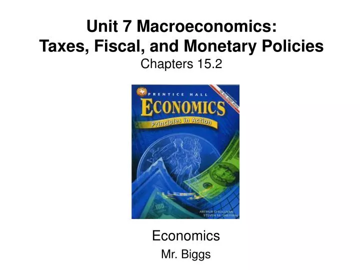 PPT - Unit 7 Macroeconomics: Taxes, Fiscal, and Monetary Policies ...