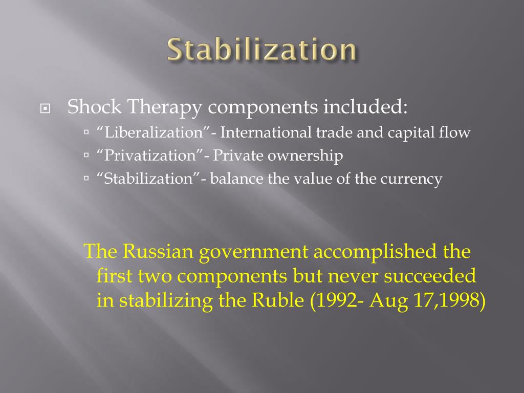 PPT - Shock Therapy Economic Subordination Sham Stabilization ...