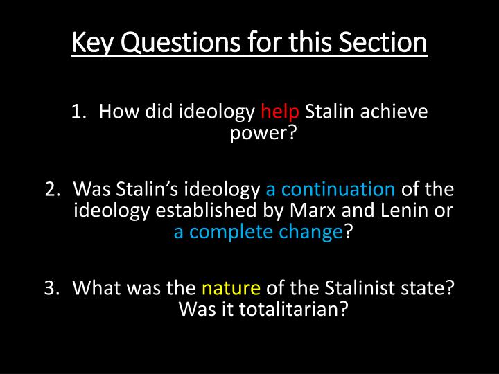 PPT - What role did ideology play in Stalin’s rise to power? PowerPoint ...