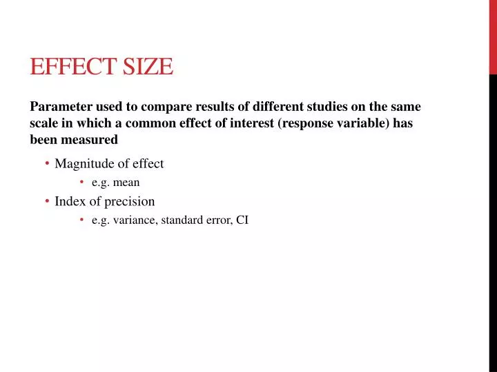 PPT - Effect Size PowerPoint Presentation, free download - ID:2020665