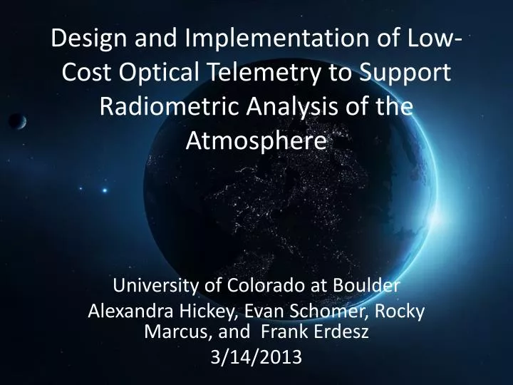 PPT - University of Colorado at Boulder PowerPoint Presentation, free ...