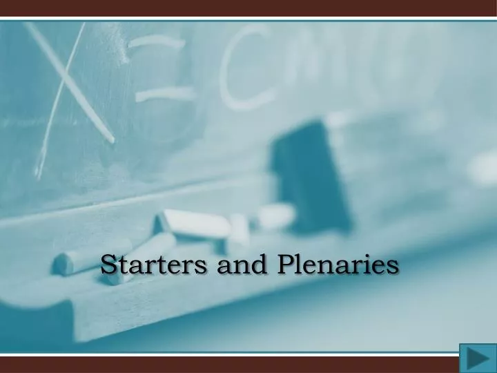 PPT - Starters and Plenaries PowerPoint Presentation, free download ...
