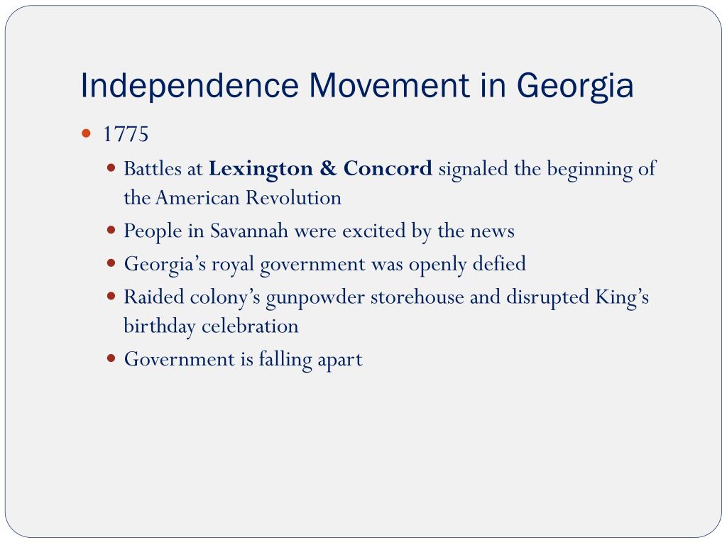 PPT - The American Revolution and Georgia Statehood PowerPoint ...