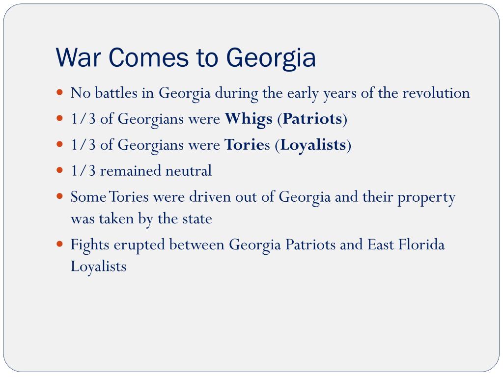 PPT - The American Revolution and Georgia Statehood PowerPoint ...