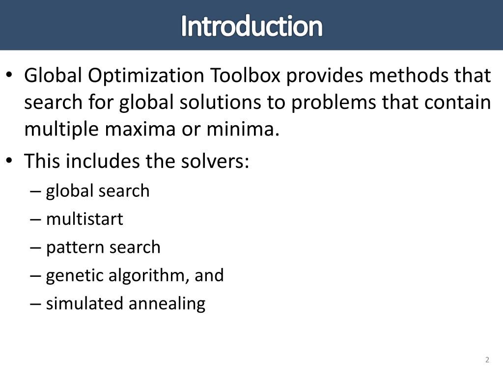 Ppt Using Matlab Global Optimization Toolbox For Genetic Algorithms Powerpoint Presentation 