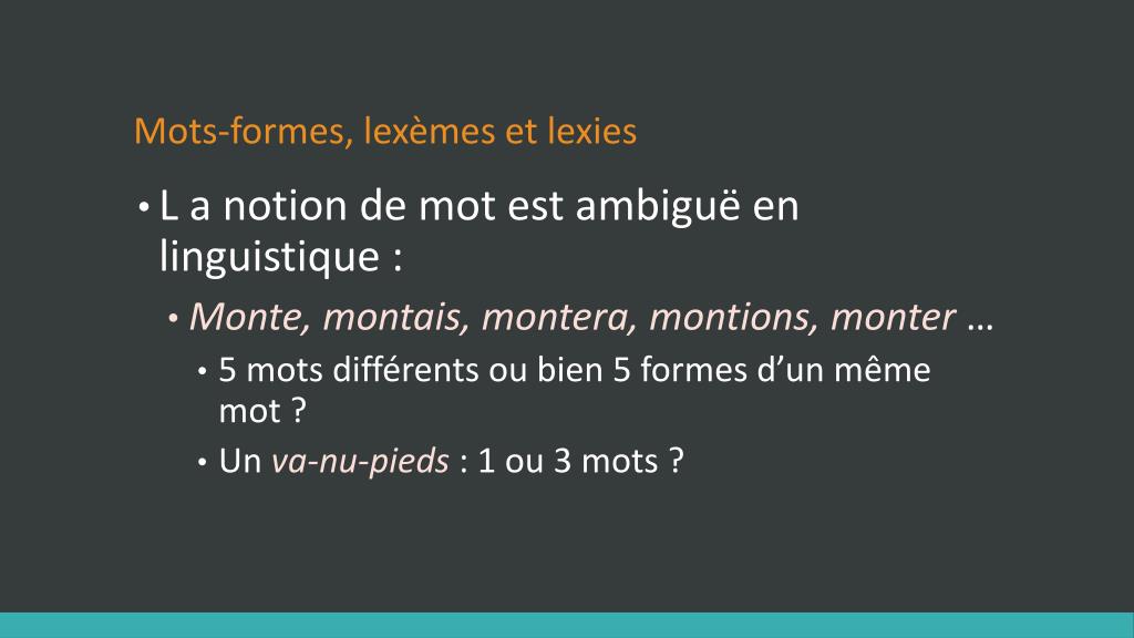 PPT - De la morphologie aux relations sémantiques (I) PowerPoint ...