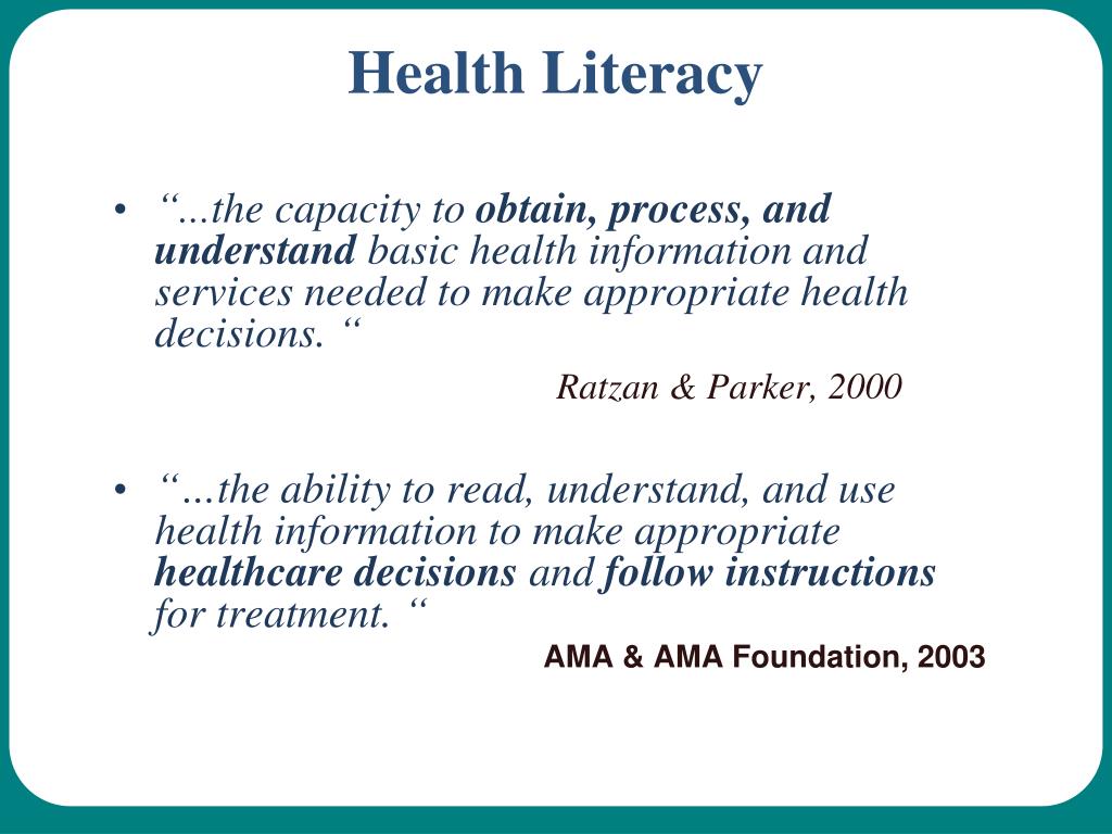 PPT - The Role of Health Literacy in Care Transitions PowerPoint ...