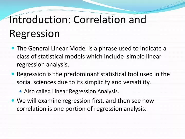 PPT - Introduction: Correlation and Regression PowerPoint Presentation - ID:2023619