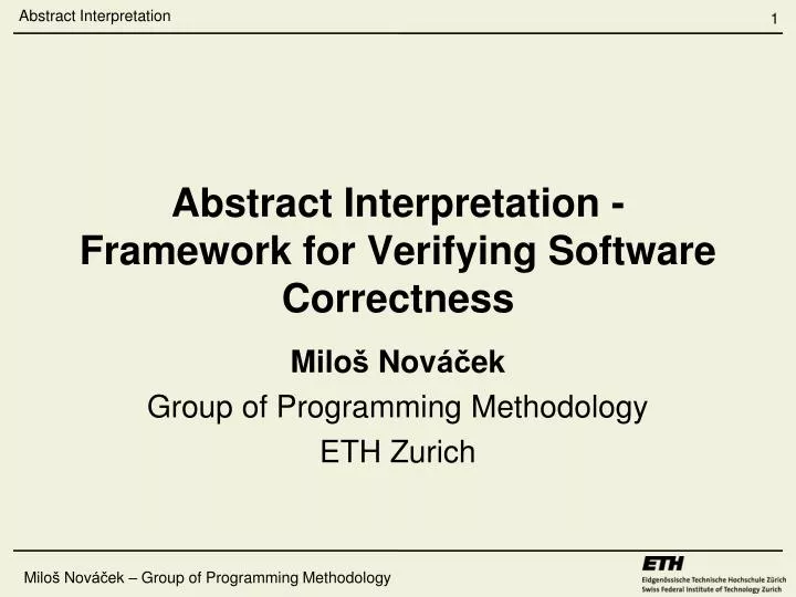 Ppt Abstract Interpretation Framework For Verifying Software Correctness Powerpoint