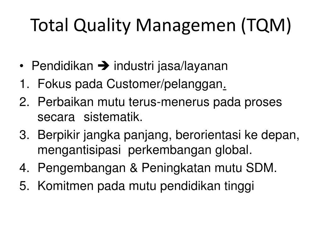 PPT - PENTINGNYA PENJAMINAN MUTU PTS DALAM MENUNJANG DAYA SAING ...