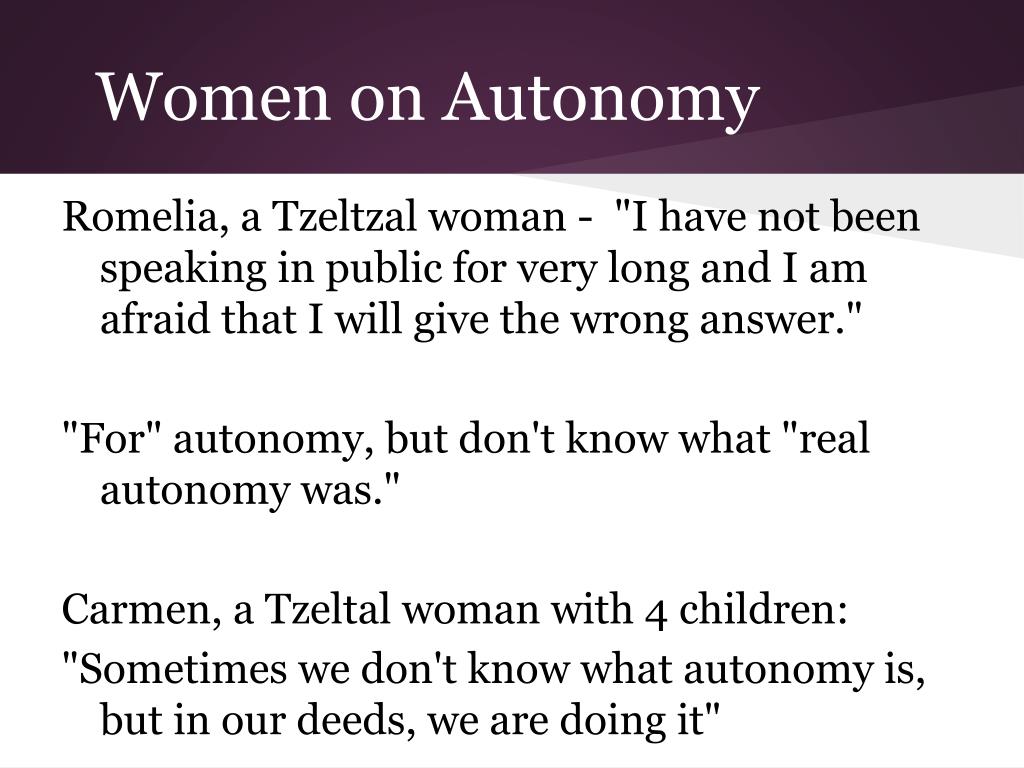 PPT - Hacia la Autonomia: Zapatista Women Developing a New World ...