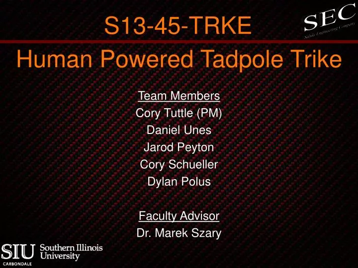 PPT - Human Powered Tadpole Trike PowerPoint Presentation, free ...