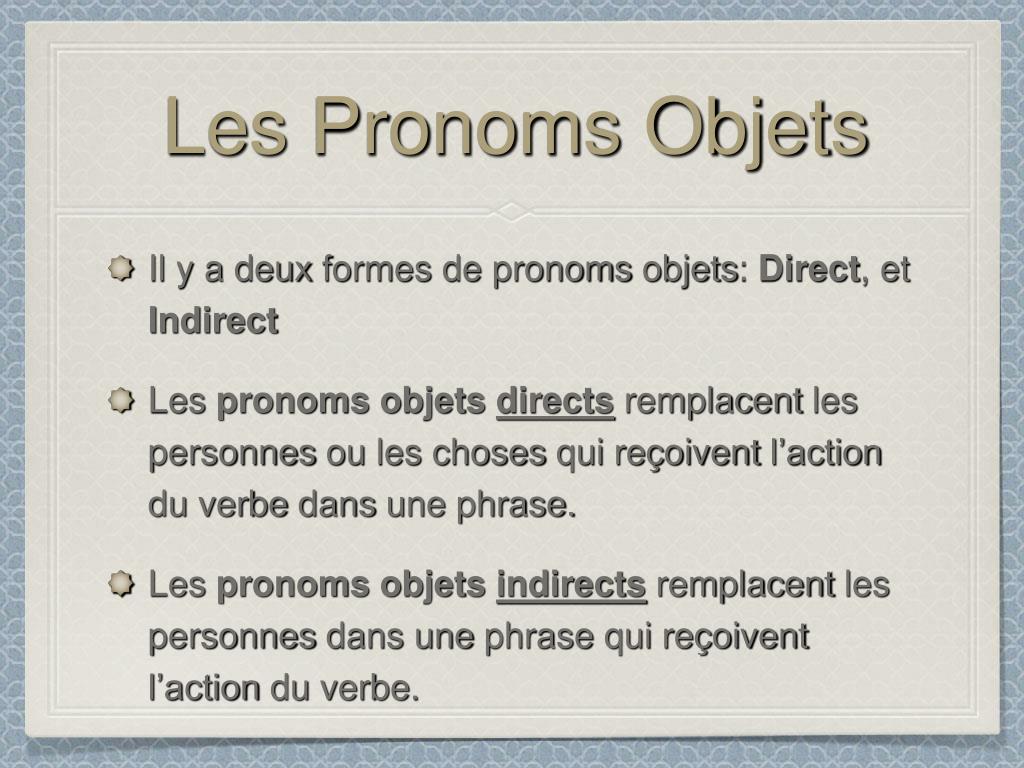 PPT - Les Pronoms (objets, disjoints, possessifs et démonstratifs ...