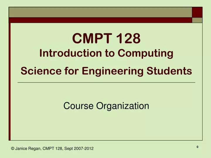 PPT - CMPT 128 Introduction to Computing Science for Engineering ...