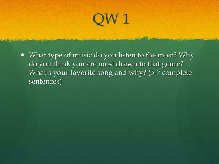 PPT - QW 1 PowerPoint Presentation, free download - ID:2026163