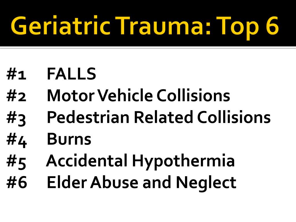 PPT - The Elderly Trauma Patient Trauma Care Beyond the ED PowerPoint ...