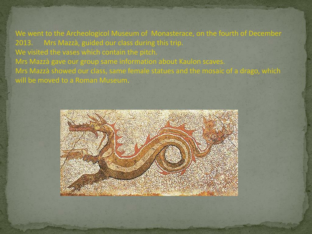 PPT - VISITA AL MUSEO ARCHEOLOGICO MONASTERACE CLASSE IIA SCUOLA ...