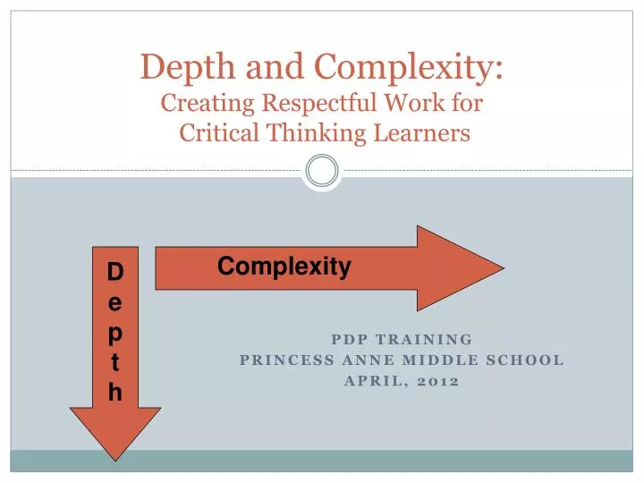 PPT - Depth and Complexity: Creating Respectful Work for Critical ...