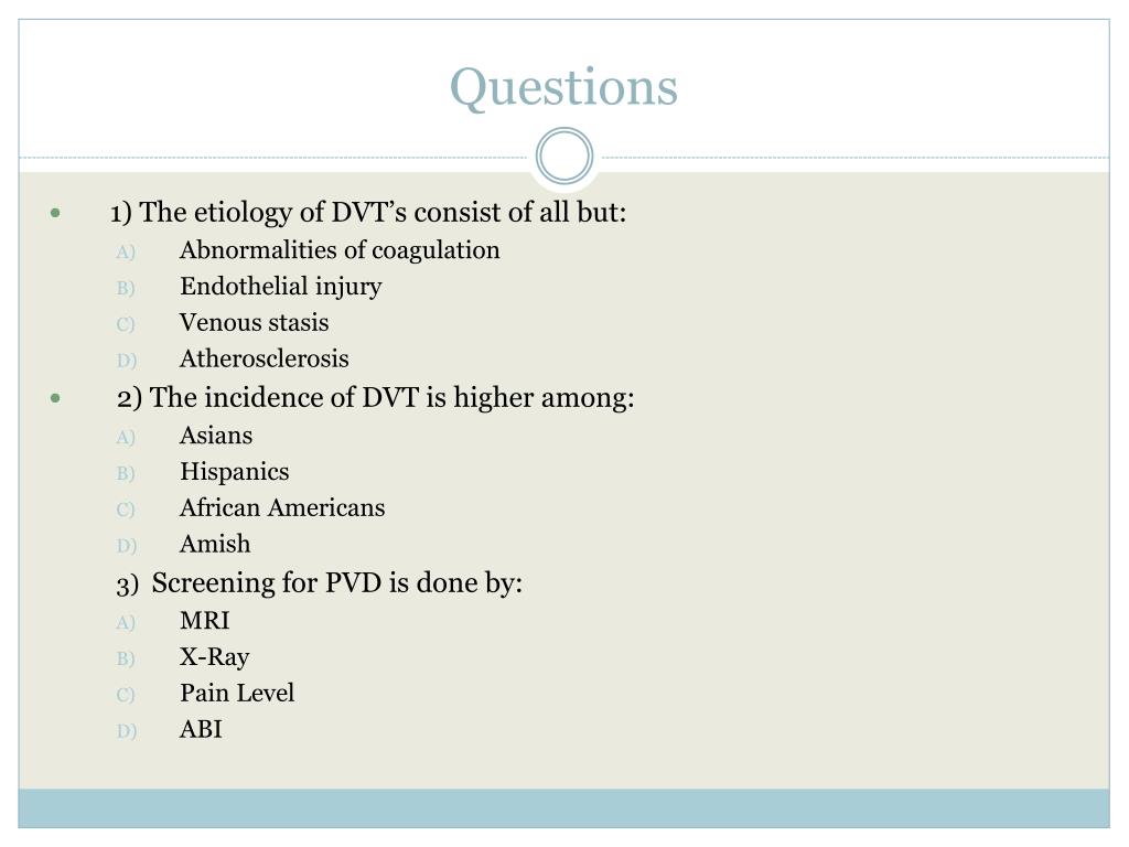 PPT - Peripheral Vascular Disease/Deep Vein Thrombosis PowerPoint ...