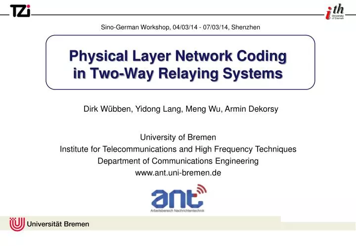 Ppt Physical Layer Network Coding In Two Way Relaying Systems Powerpoint Presentation Id