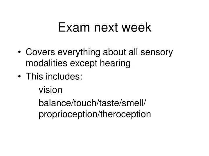PPT - Exam next week PowerPoint Presentation, free download - ID:2028915