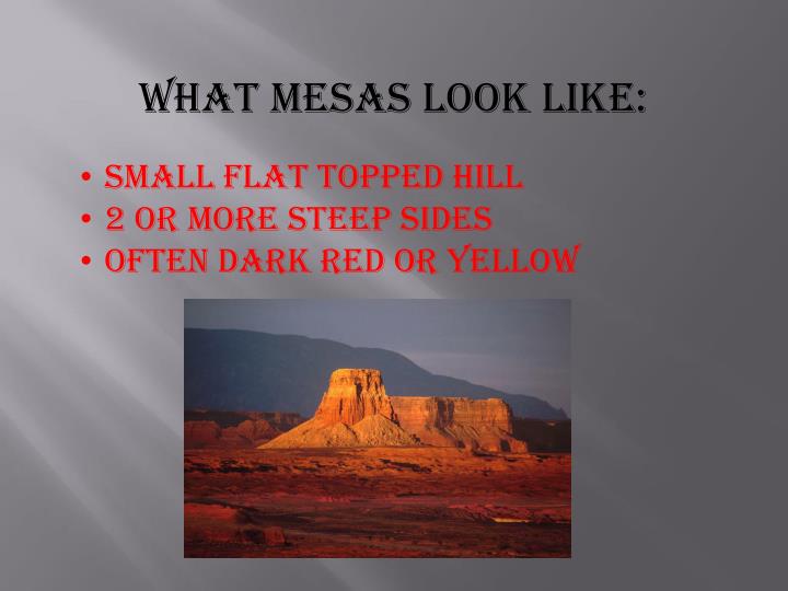 PPT - Mesa landform project PowerPoint Presentation - ID:2029466