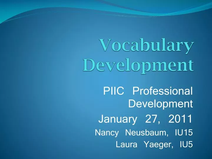 PPT - Vocabulary Development PowerPoint Presentation, free download ...