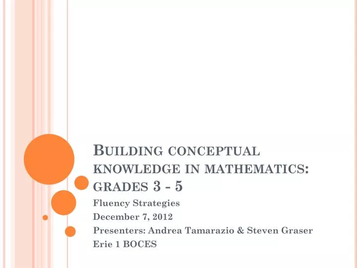 PPT - Building conceptual knowledge in mathematics: grades 3 - 5 ...