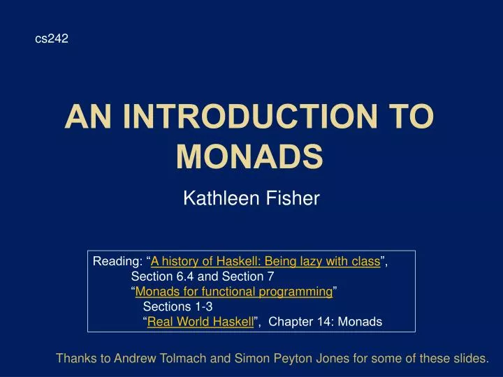 PPT - An Introduction to Monads PowerPoint Presentation, free download ...